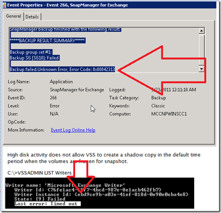 M365 and AZURE Blog: Exchange 2010 VSS Backup failed.Unknown Error ...